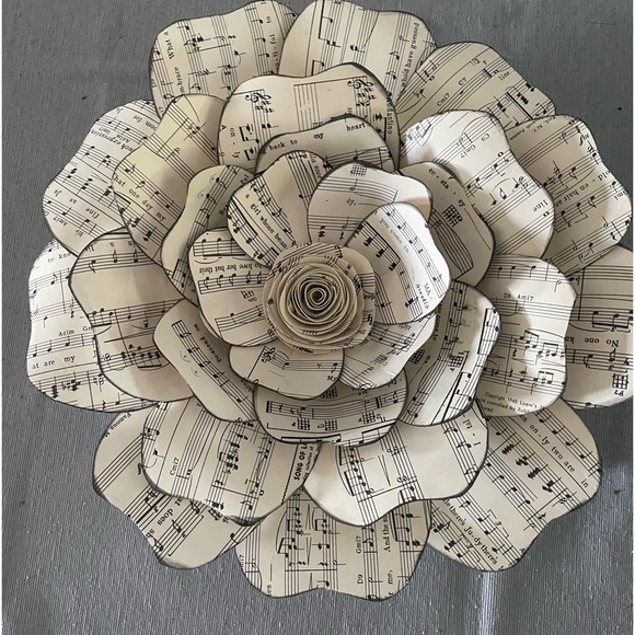Other | Vintage Sheet Music Flower Wall Art | Poshmark